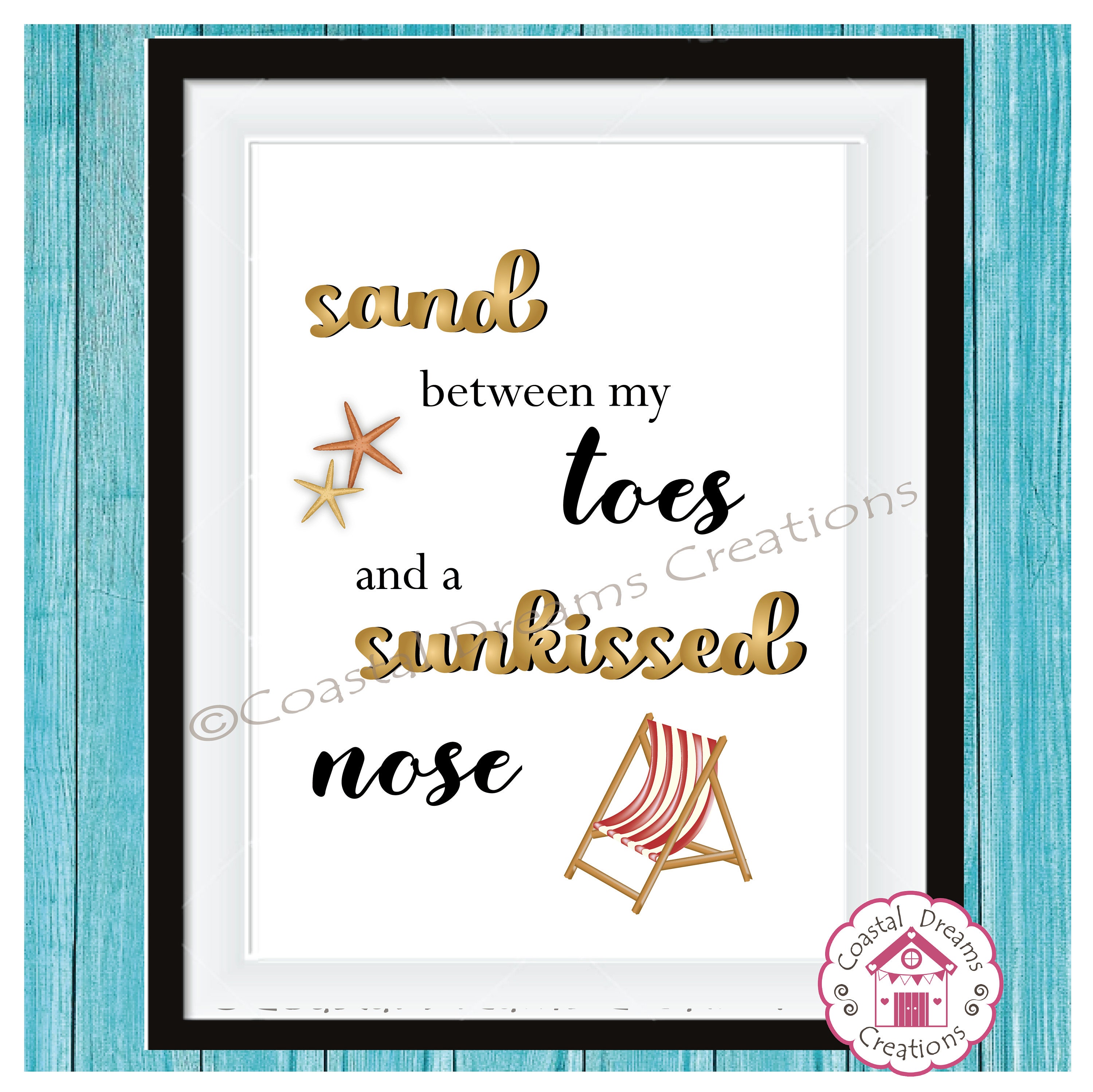 Beach Print Artwork 'sand Between My Toes and a Sunkissed - Etsy