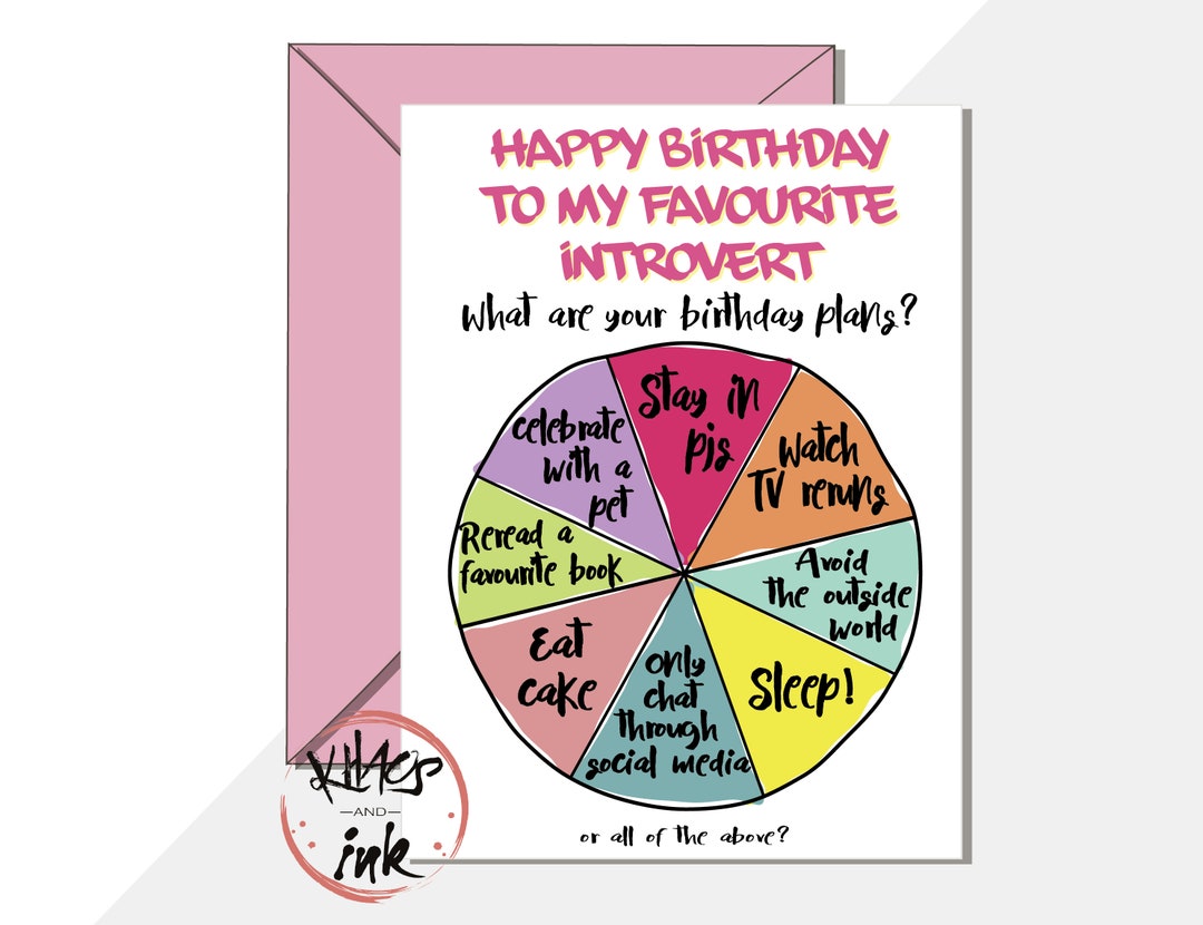 Introvert Funny Happy Birthday Card. My Favourite Best Friend Birthday ...