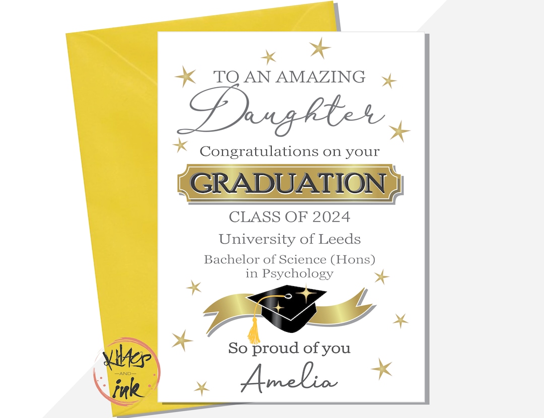 Personalised Daughter Graduation Card Congratulations, Daughter in Law ...