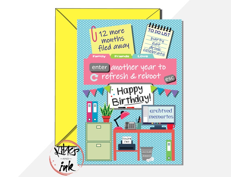 Funny Office Worker Colleague Happy Birthday Card Work Buddy - Etsy UK