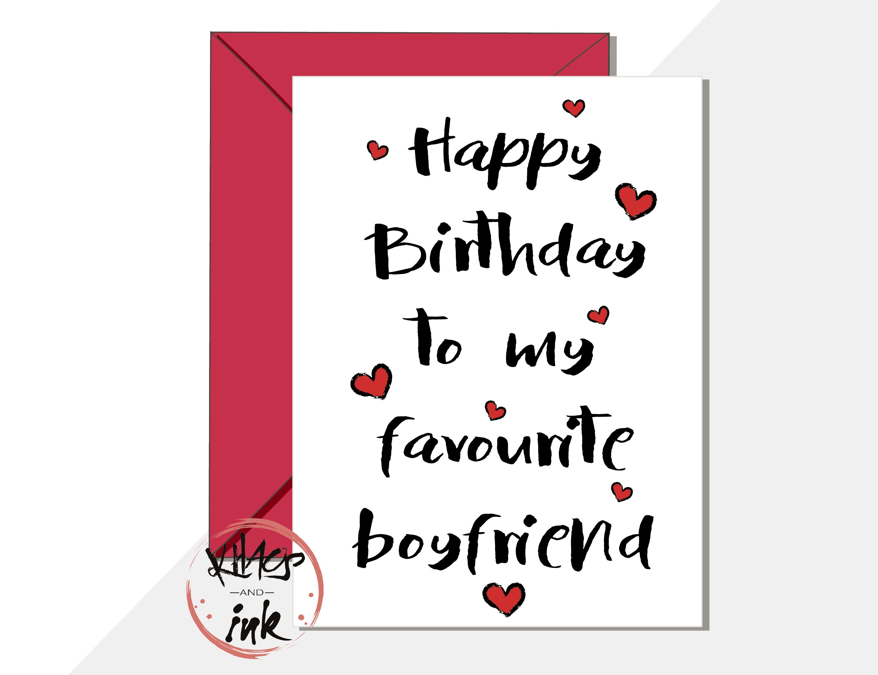 Funny Boyfriend Birthday Card 'happy Birthday to My Favourite Boyfriend ...