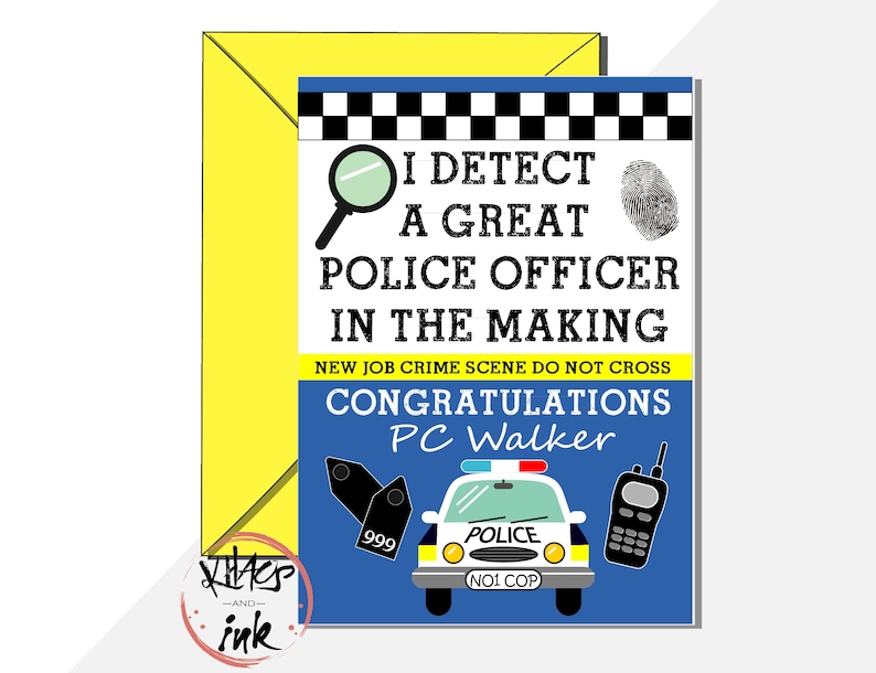 Personalised Police Officer New Job Card, Police Promotion ...