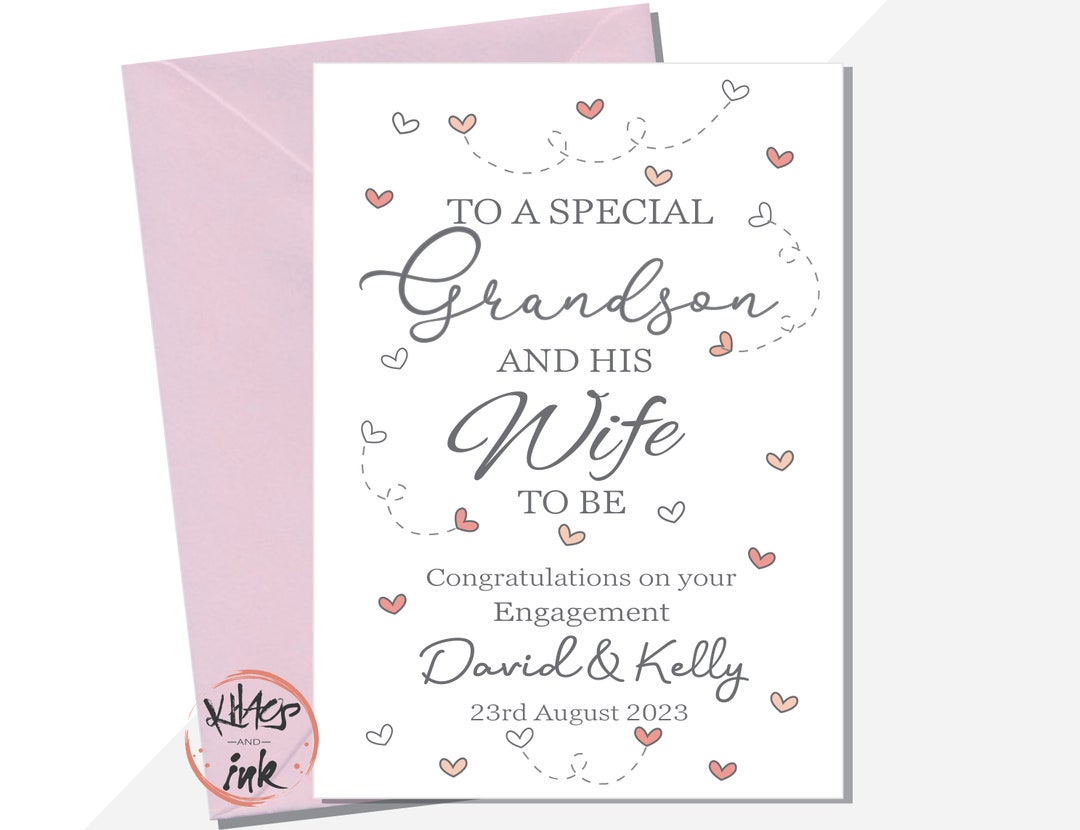 Engagement Card for Grandson and Wife to Be, Congratulations on Your ...