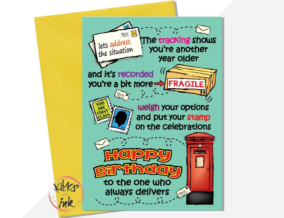 Postman Funny Birthday Card, Mail Man, Delivery Driver, the One Who ...
