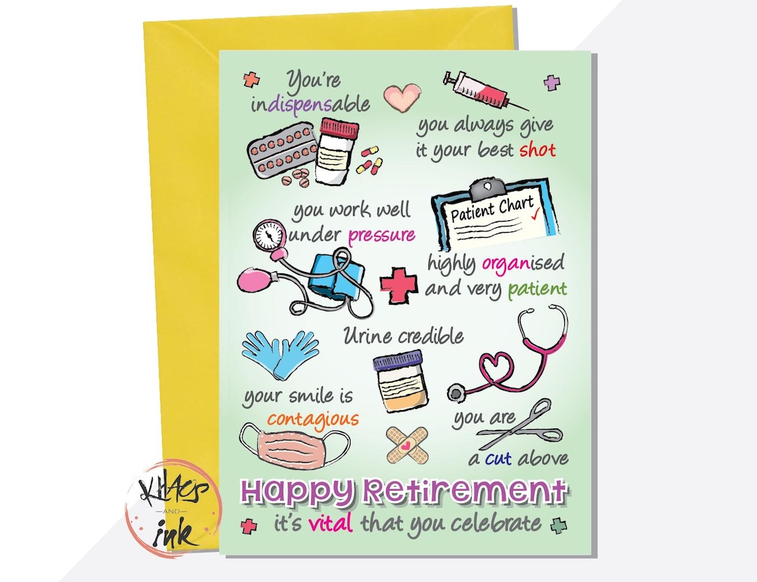 Nurse Retirement Card, Funny, Puns, It's Vital You Celebrate, Doctor ...