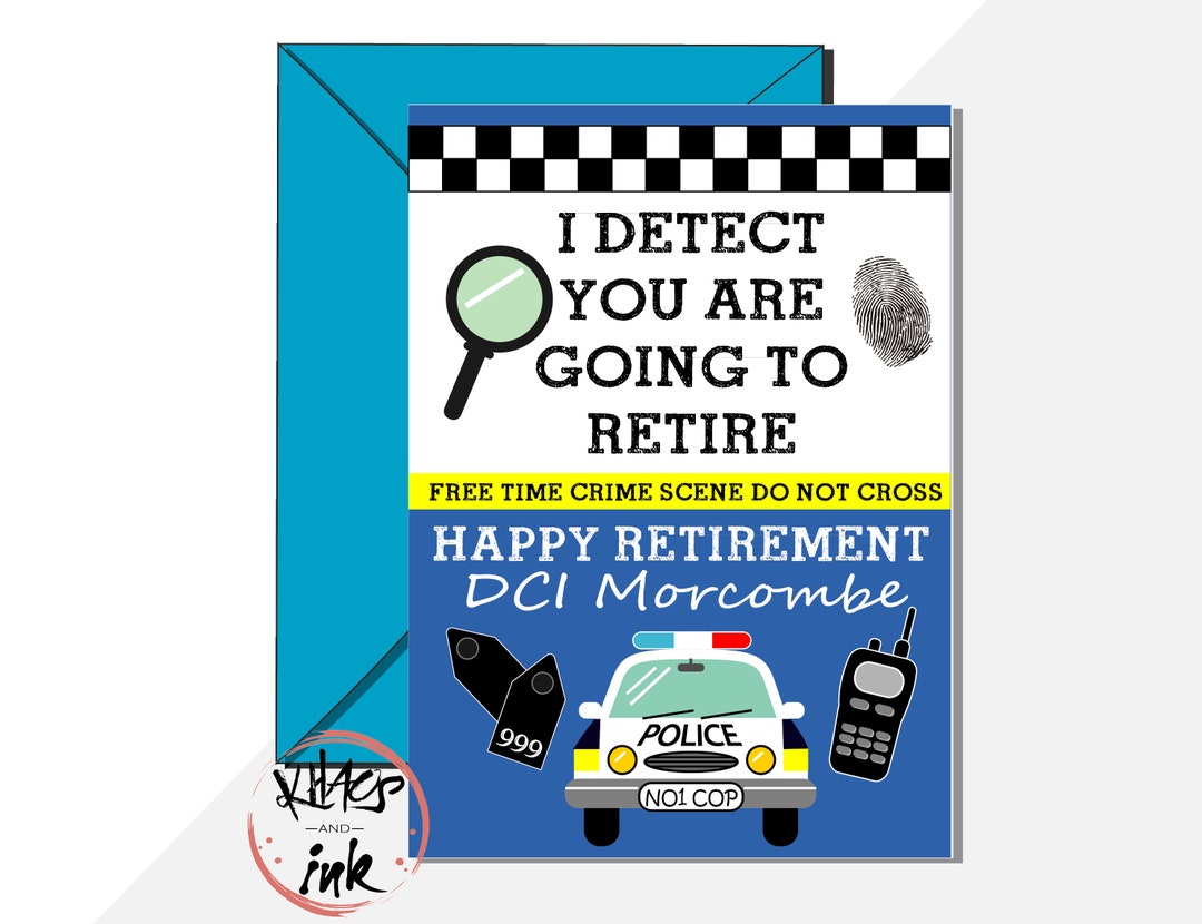 Police Retirement Card, Personalised Retirement Card, Detective ...