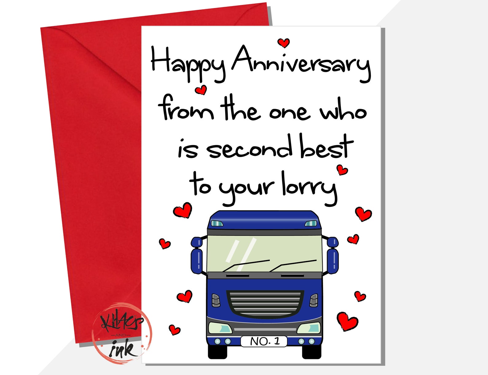 Funny Lorry Driver Card, Happy Anniversary From the One Who is Second ...