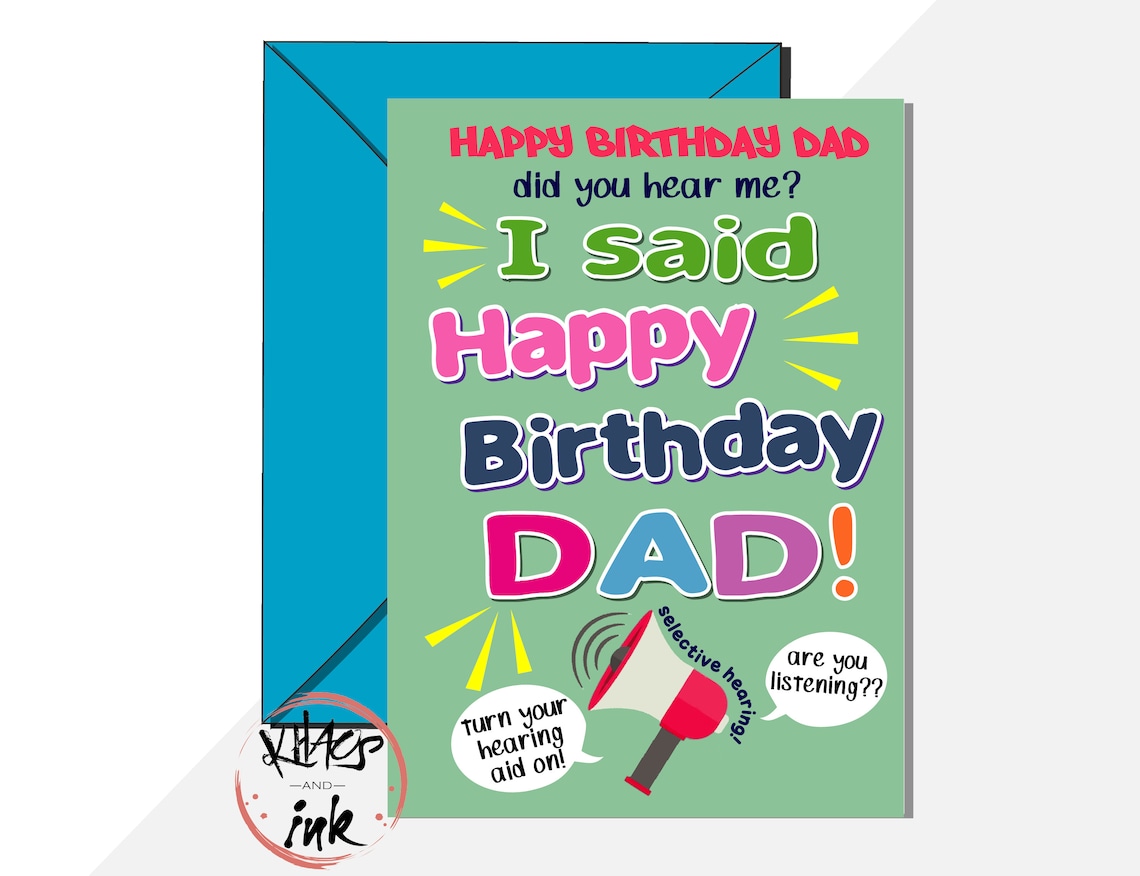 Selective Hearing Going Deaf Funny Happy Birthday Card - Etsy UK