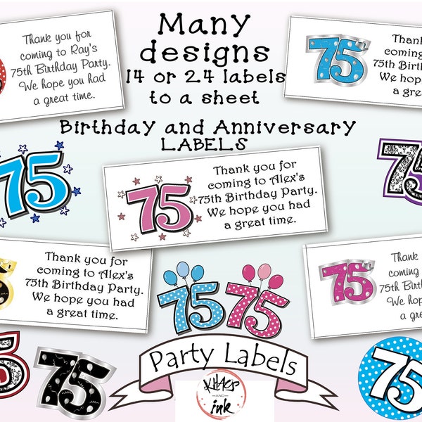 75th Birthday Tags - Etsy