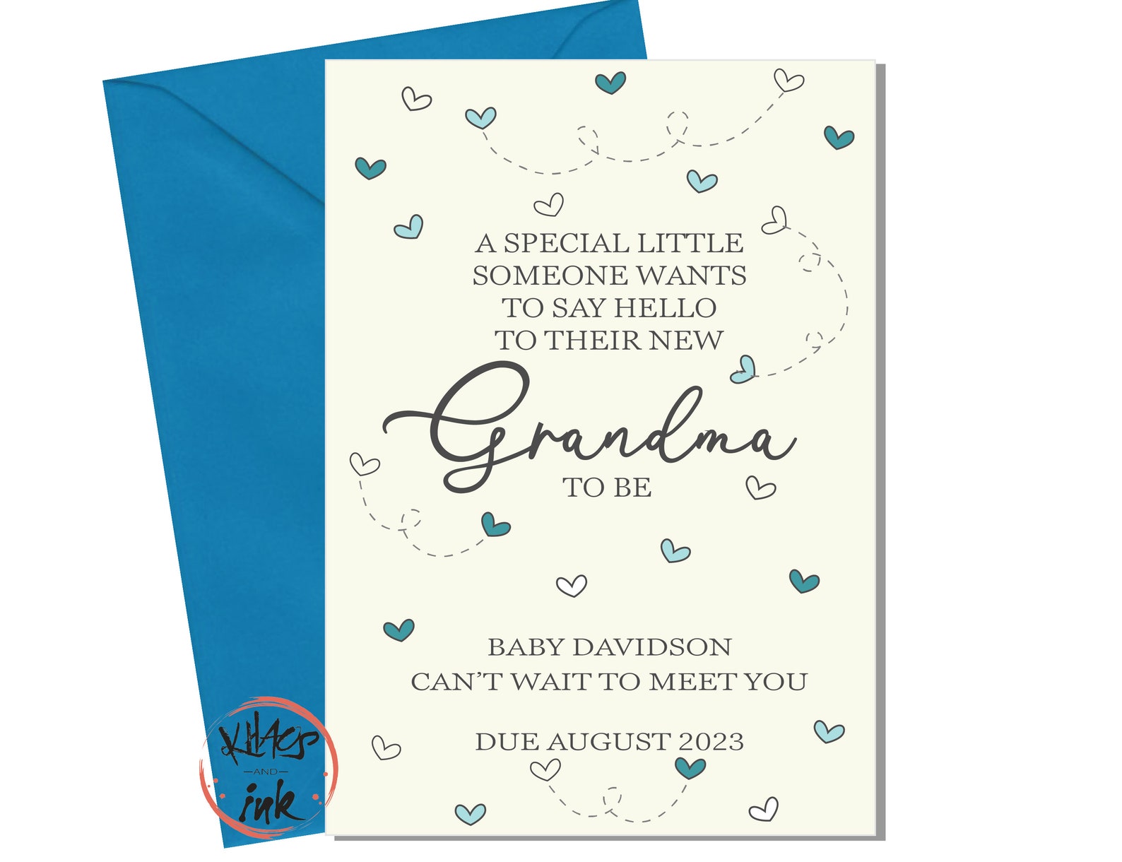 Grandma to Be Pregnancy Announcement Card, New Grandmother Baby Card ...