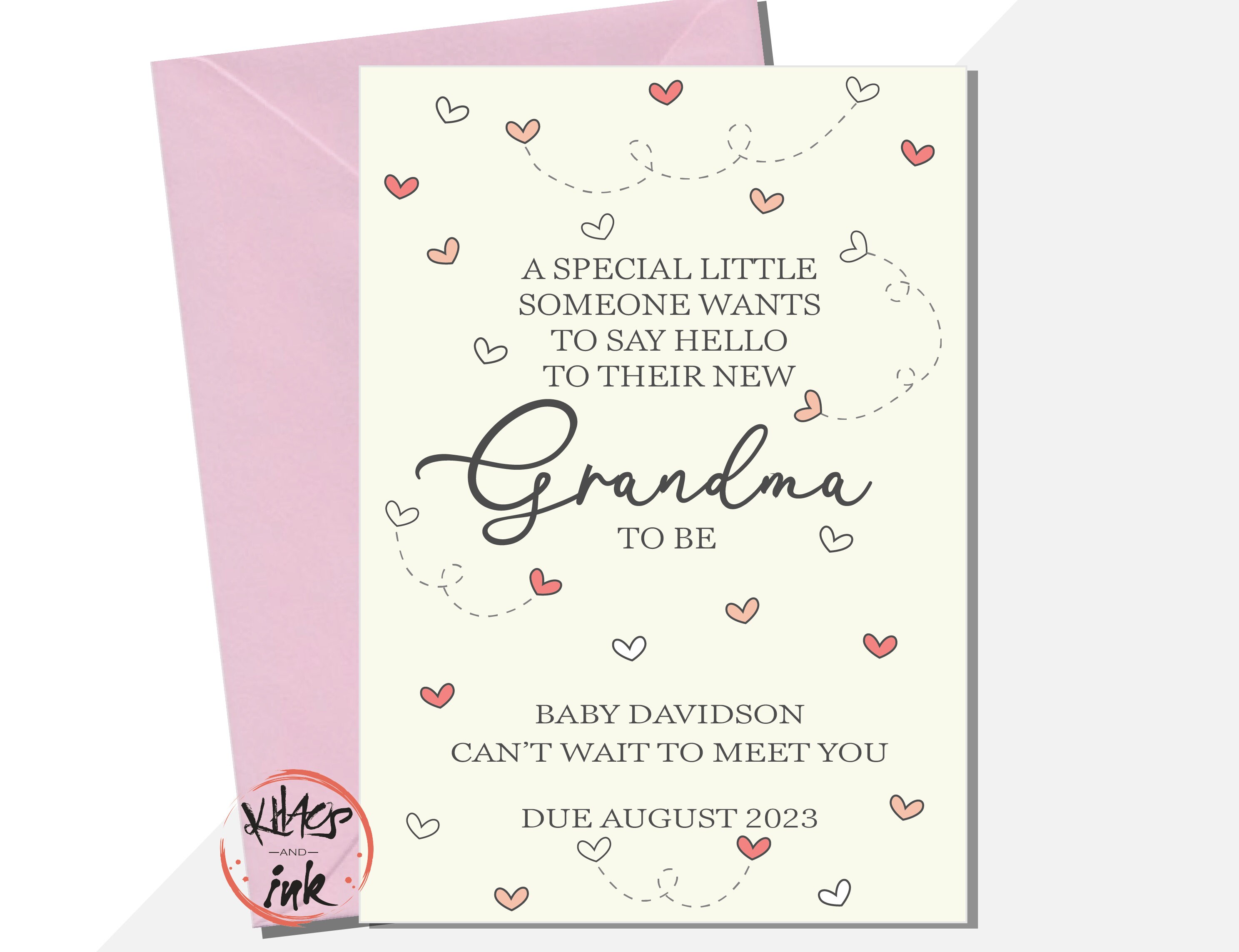 Grandma to Be Pregnancy Announcement Card, New Grandmother Baby Card ...