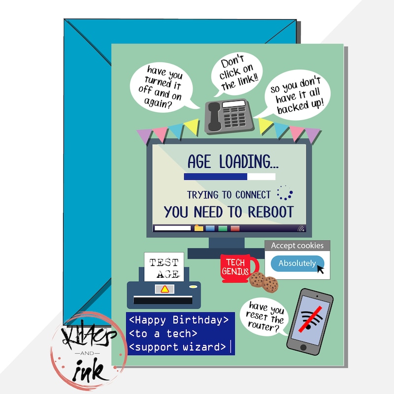 Geek Birthday Card - Etsy