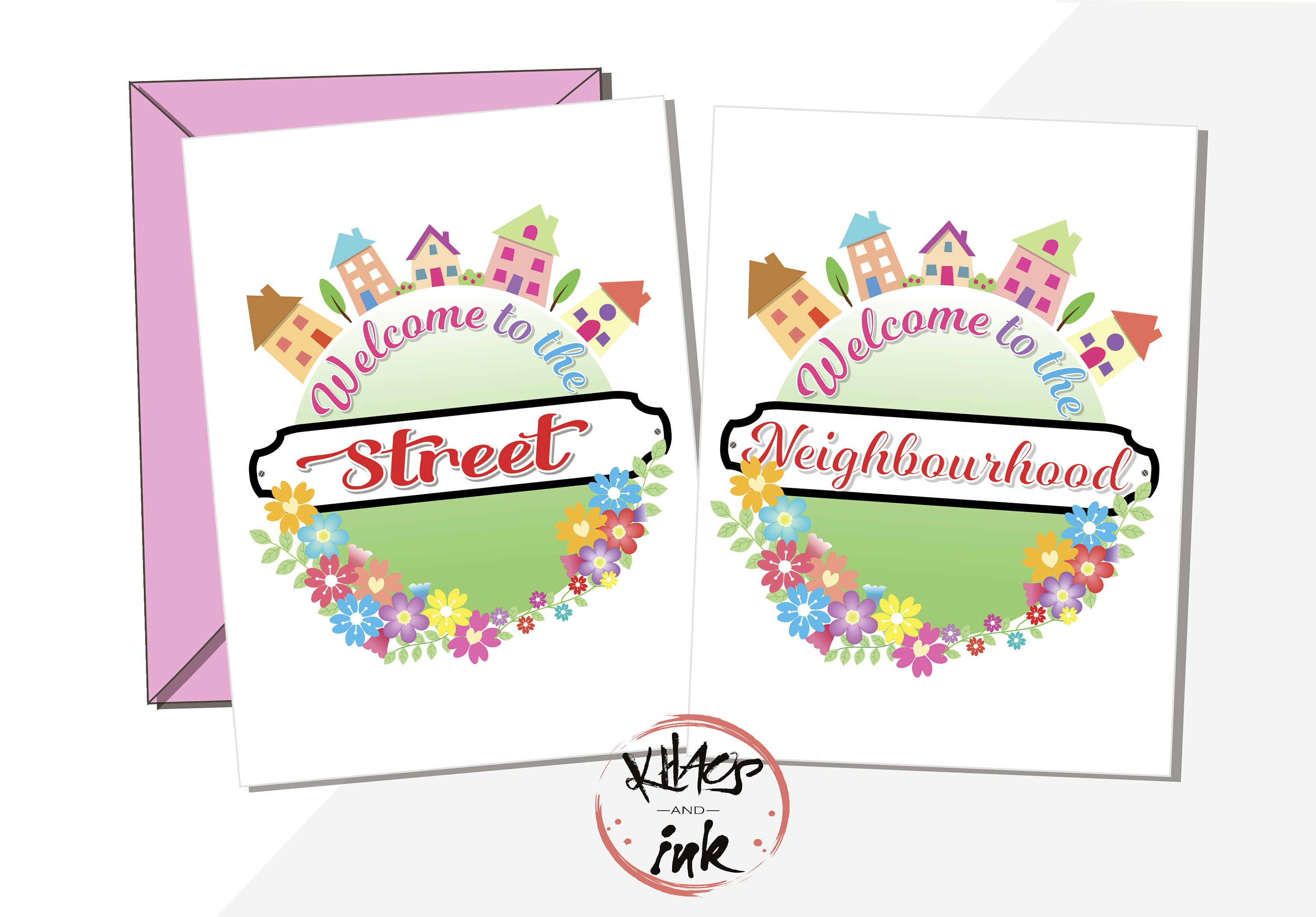 Blank Cards neighbor card new home card Welcome Home card housewarming ...