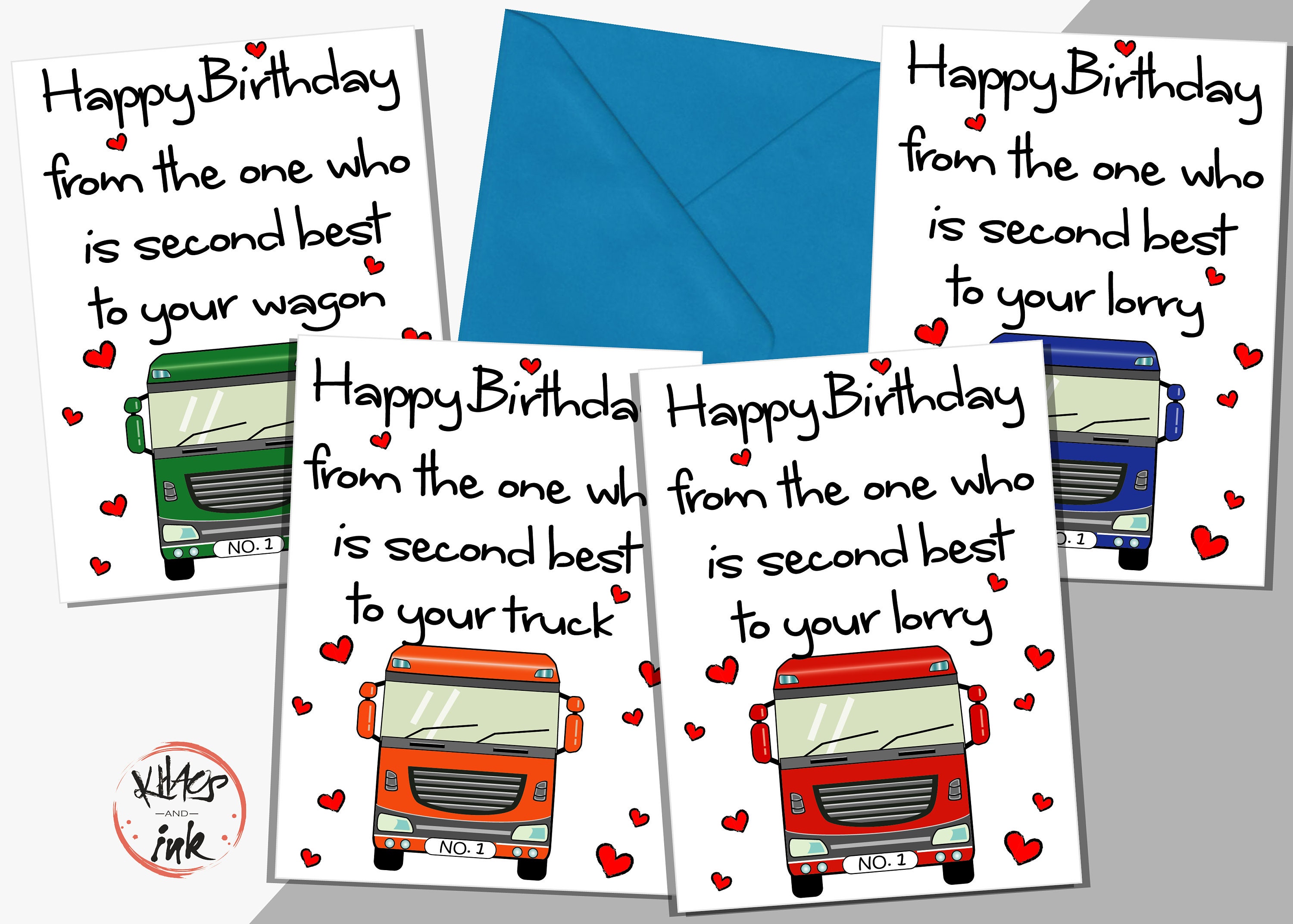 Funny Lorry Driver Card, Happy Birthday From the One Who is Second Best ...