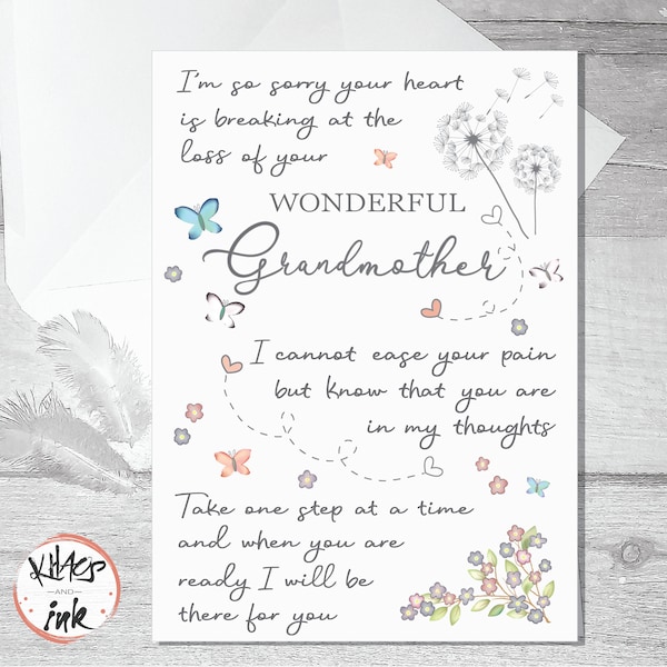 Loss of Grandma Sympathy Card - Etsy