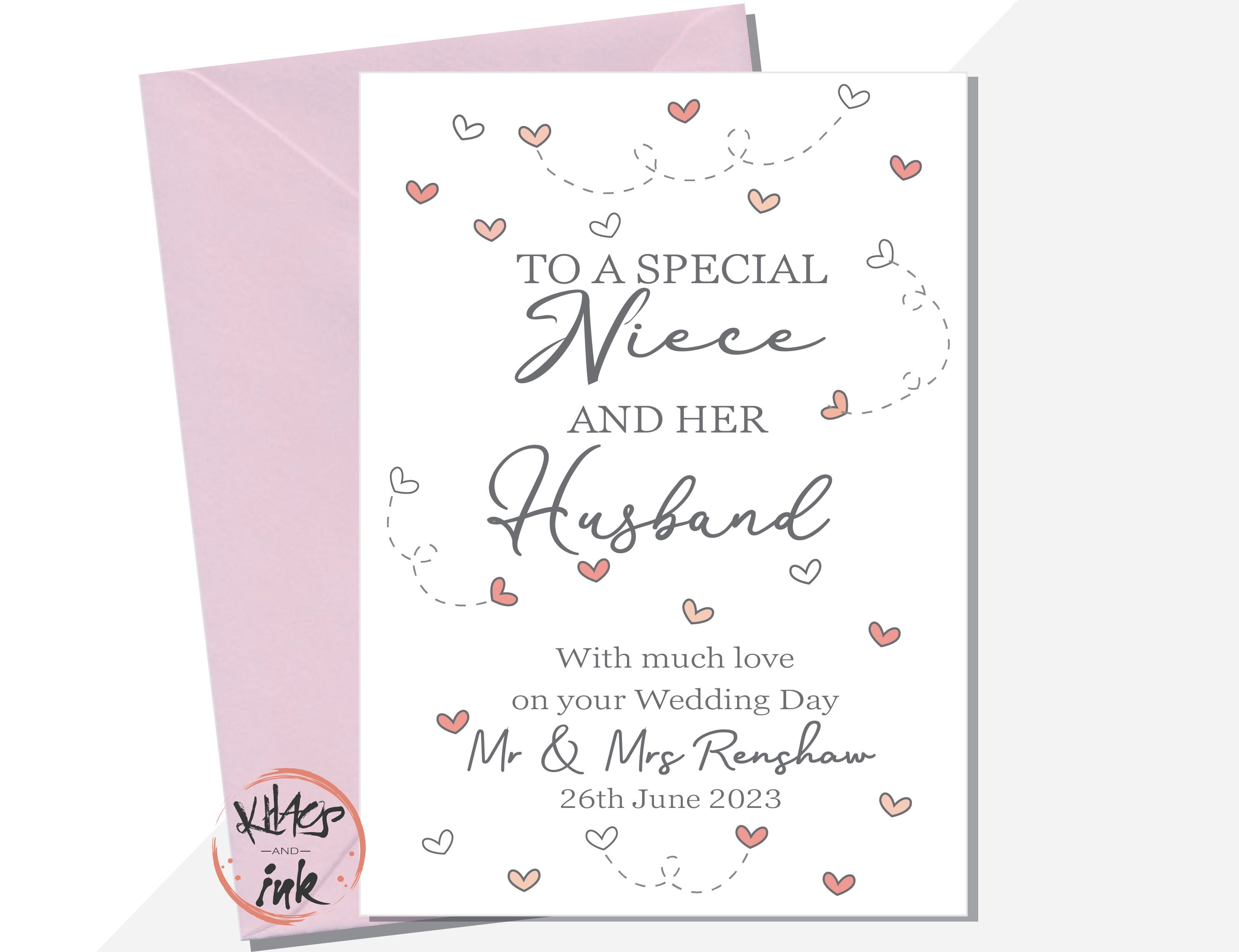 Wedding Day Card Niece and Husband Congratulations on Your - Etsy