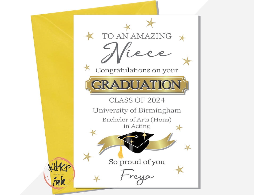 Personalised Niece Graduation Card. Congratulations Niece. Add the ...
