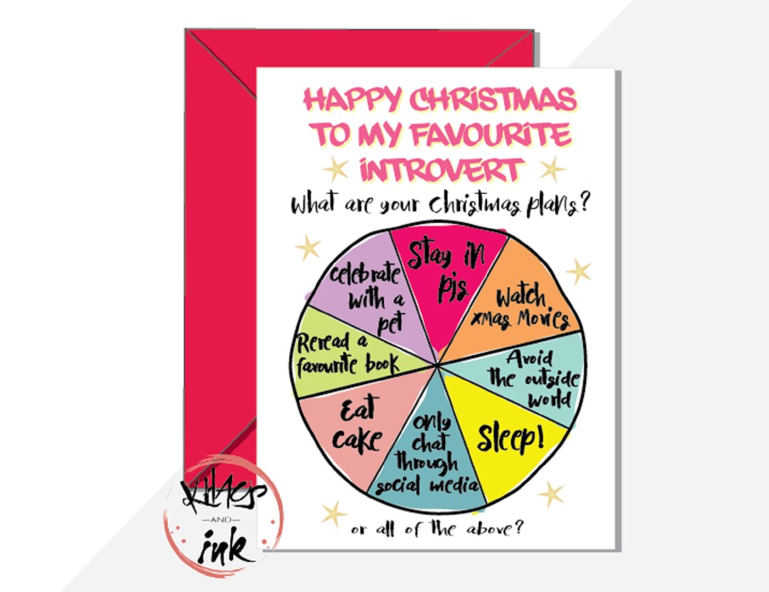 Introvert Christmas Card, Best Friend Christmas Card, My Favourite ...