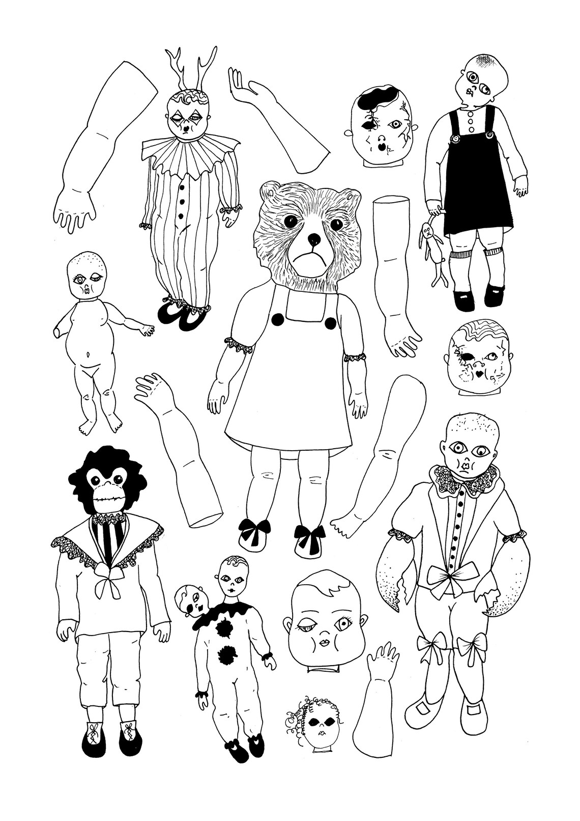 Creepy Cute Broken Dolls Printable Wall Art Macabre | Etsy