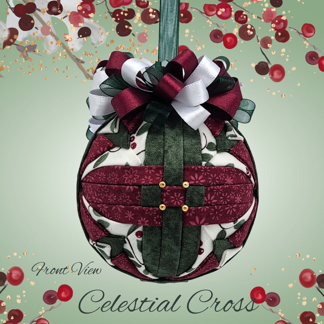 Cross Christmas Ornament, Handmade Cross Ornament, Quilted Celestial ...