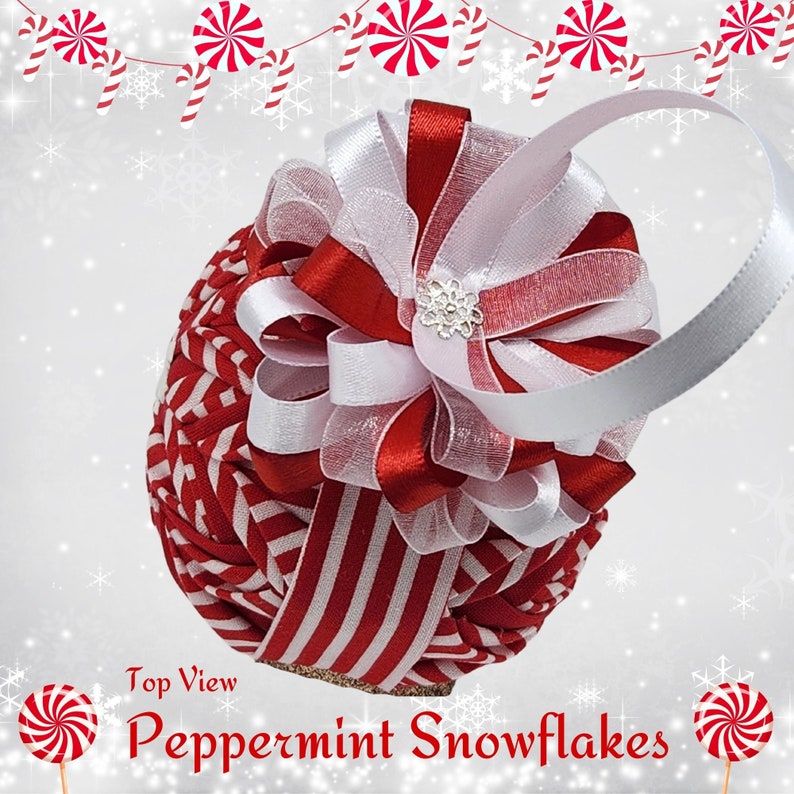 Snowflake Christmas Ornament Peppermint Snowflake Ornament - Etsy