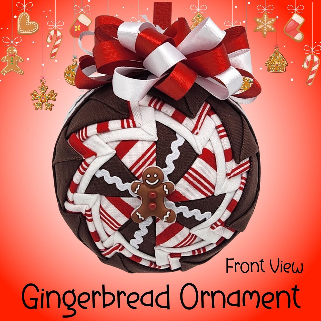 Gingerbread Christmas Ornament, Quilted Gingerbread Ornament, Handmade ...