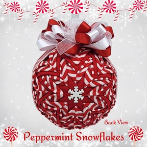 Snowflake Christmas Ornament Peppermint Snowflake Ornament - Etsy