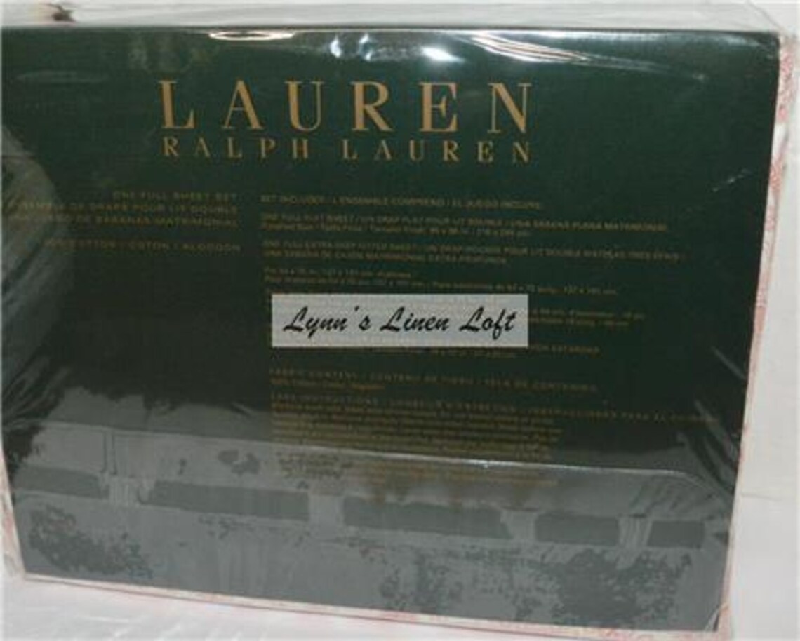 RALPH LAUREN Monaco Coral Pink Paisley 4P Full Sheet Set New Cotton ...