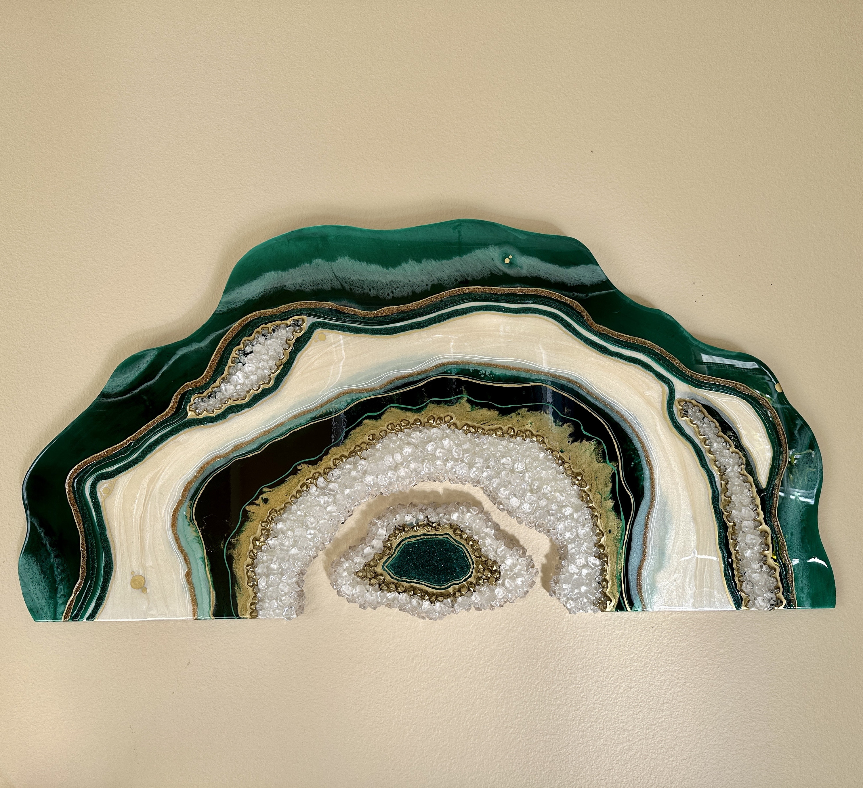 Emerald Collection - Resin Geode Wall Art - Large Painting - Etsy