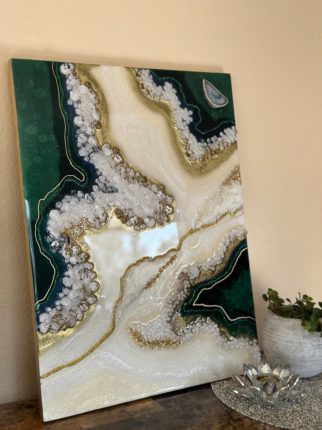 Emerald Geode Galaxy - Resin Art - Etsy