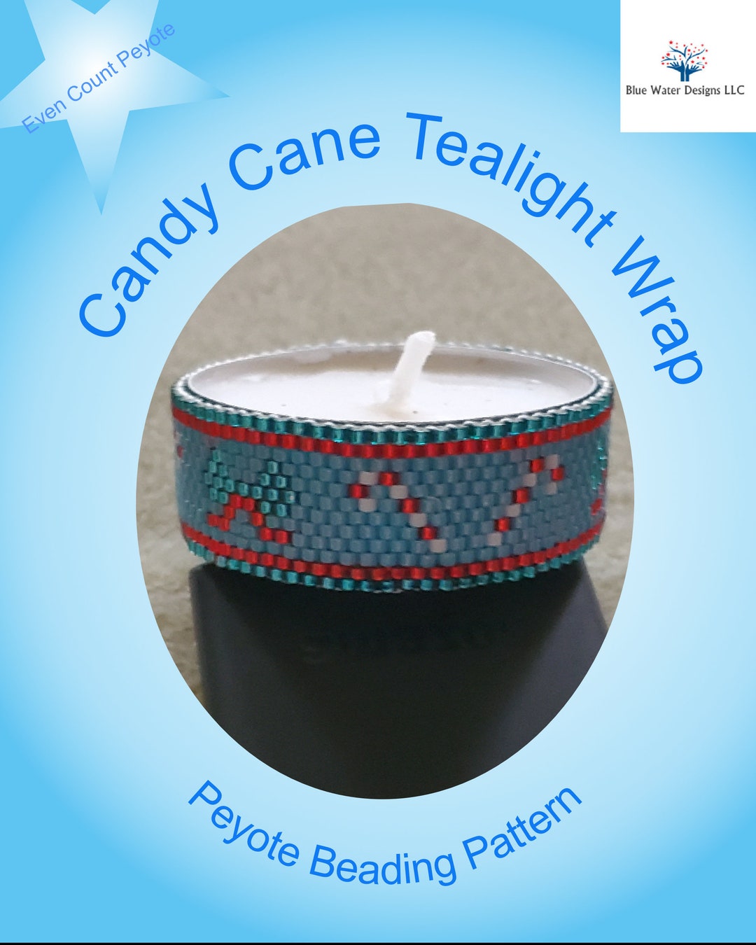 Candy Cane Tea Light Wrap - Etsy