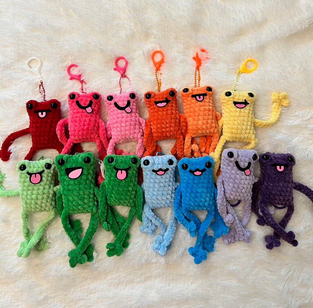 Frog Keychain, Leggy Frog, Frog Plushie, Crochet Frog, Plushie Toy, Kid ...