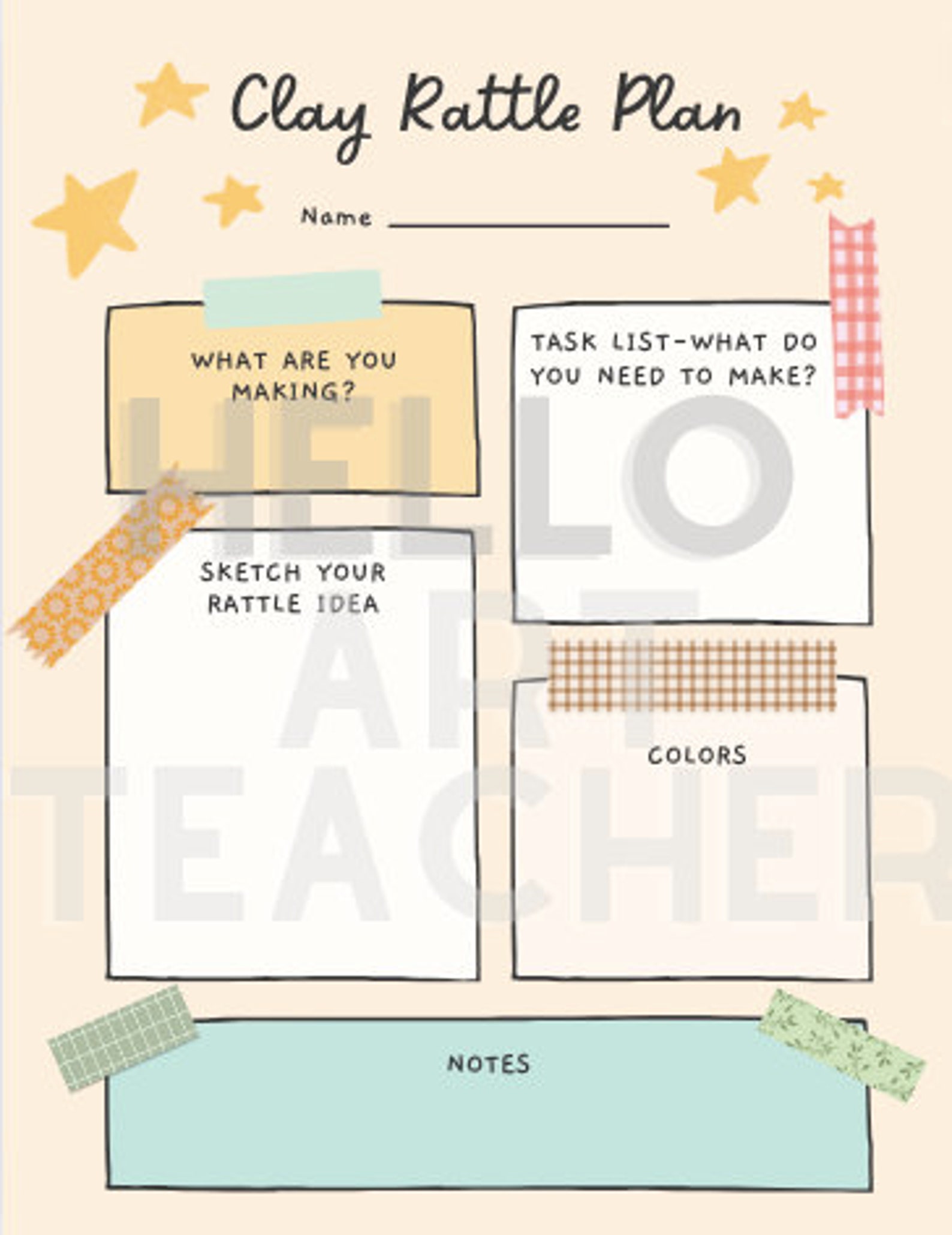 Clay Rattle Planning Sheet - Etsy