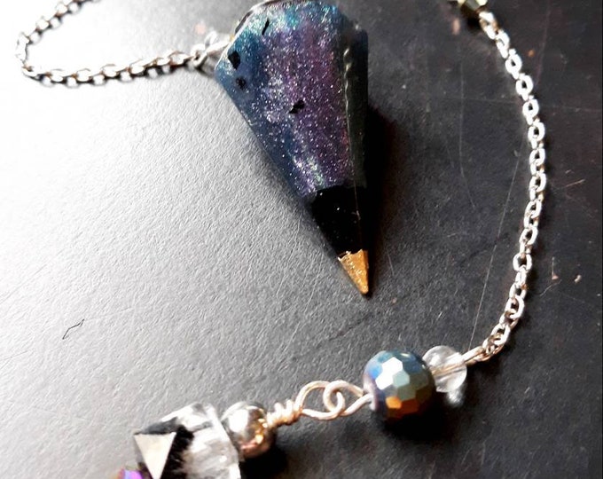 Pendulum With Black Tourmaline Tip, Resin and Tourmaline Crystal ...