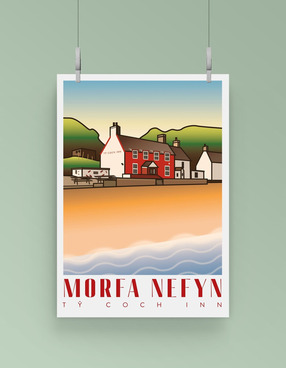 Morfa Nefyn North Wales Art Print Ty Coch Inn A4/A3 Poster of a Famous ...