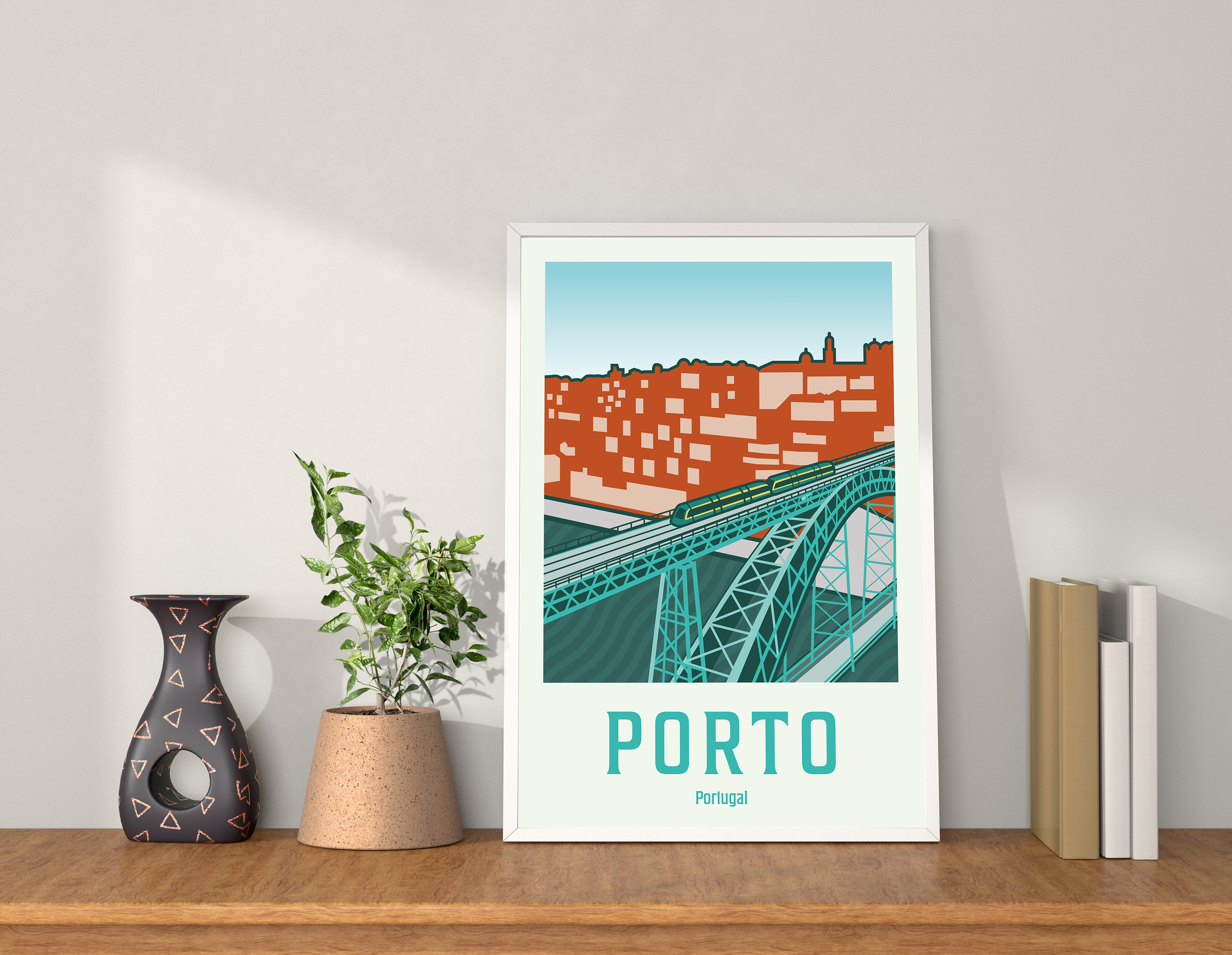 Porto Portugal Poster A3/A4 Sizes Art Print of Dom Luis I Bridge and ...