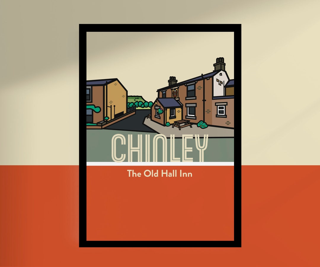 The Old Hall Chinley High Peak Derbyshire A3/A4 Sizes Illustrated Art ...