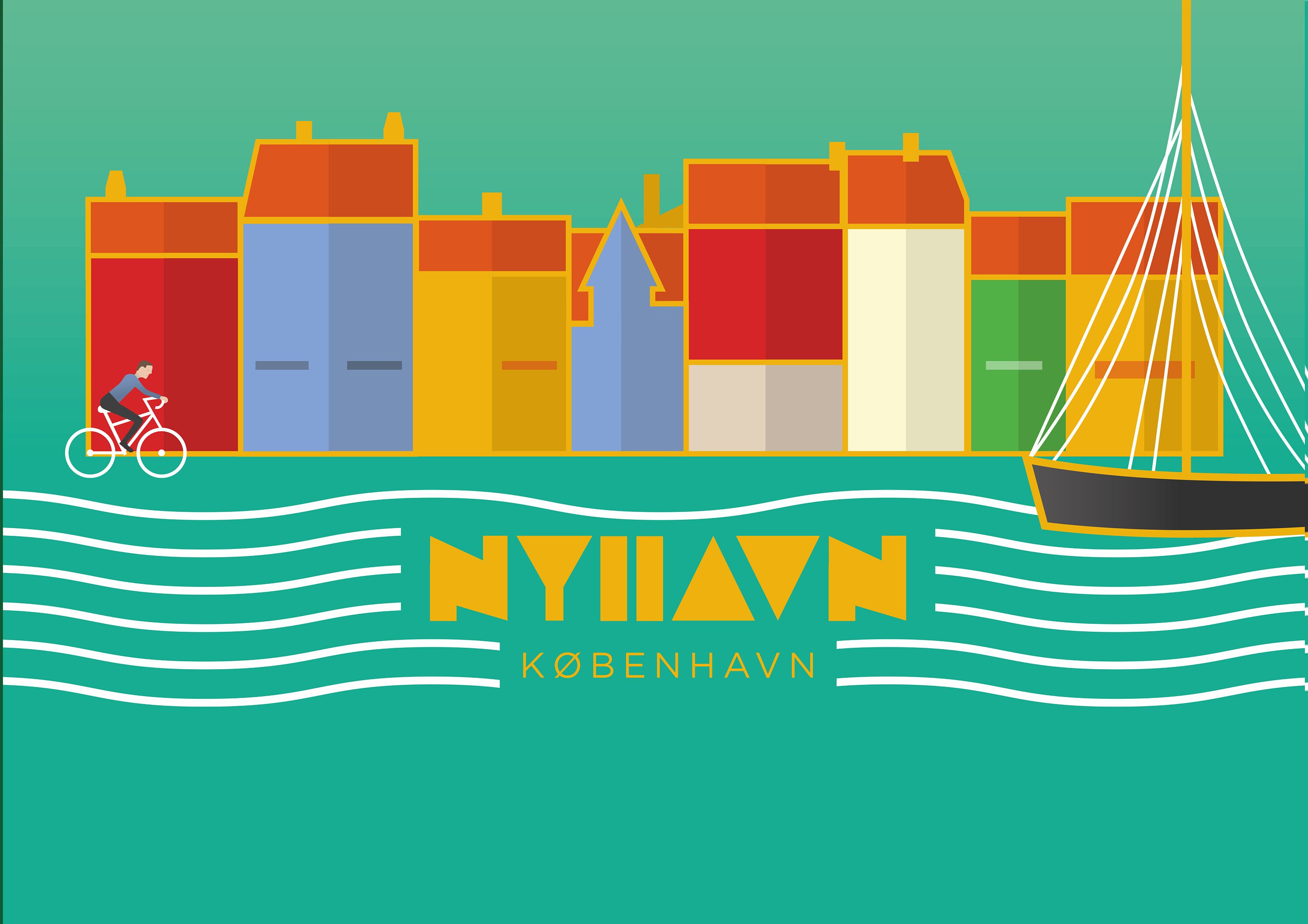 Nyhavn Copenhagen A3 Illustrated Print of Harbour Buildings - Etsy UK