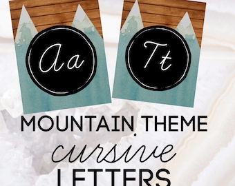 Mountain Theme Cursive Alphabet Banner for Classroom - Etsy
