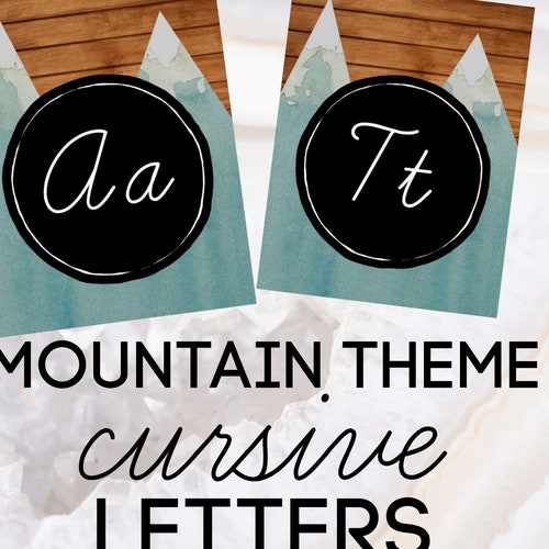 Mountain Theme Cursive Alphabet Banner for Classroom - Etsy