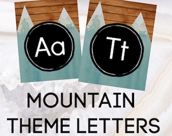 Mountain Theme Cursive Alphabet Banner for Classroom - Etsy