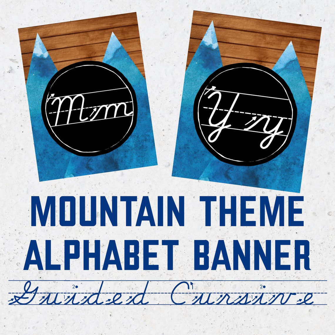 Mountain Theme Cursive Alphabet Banner for Classroom - Etsy