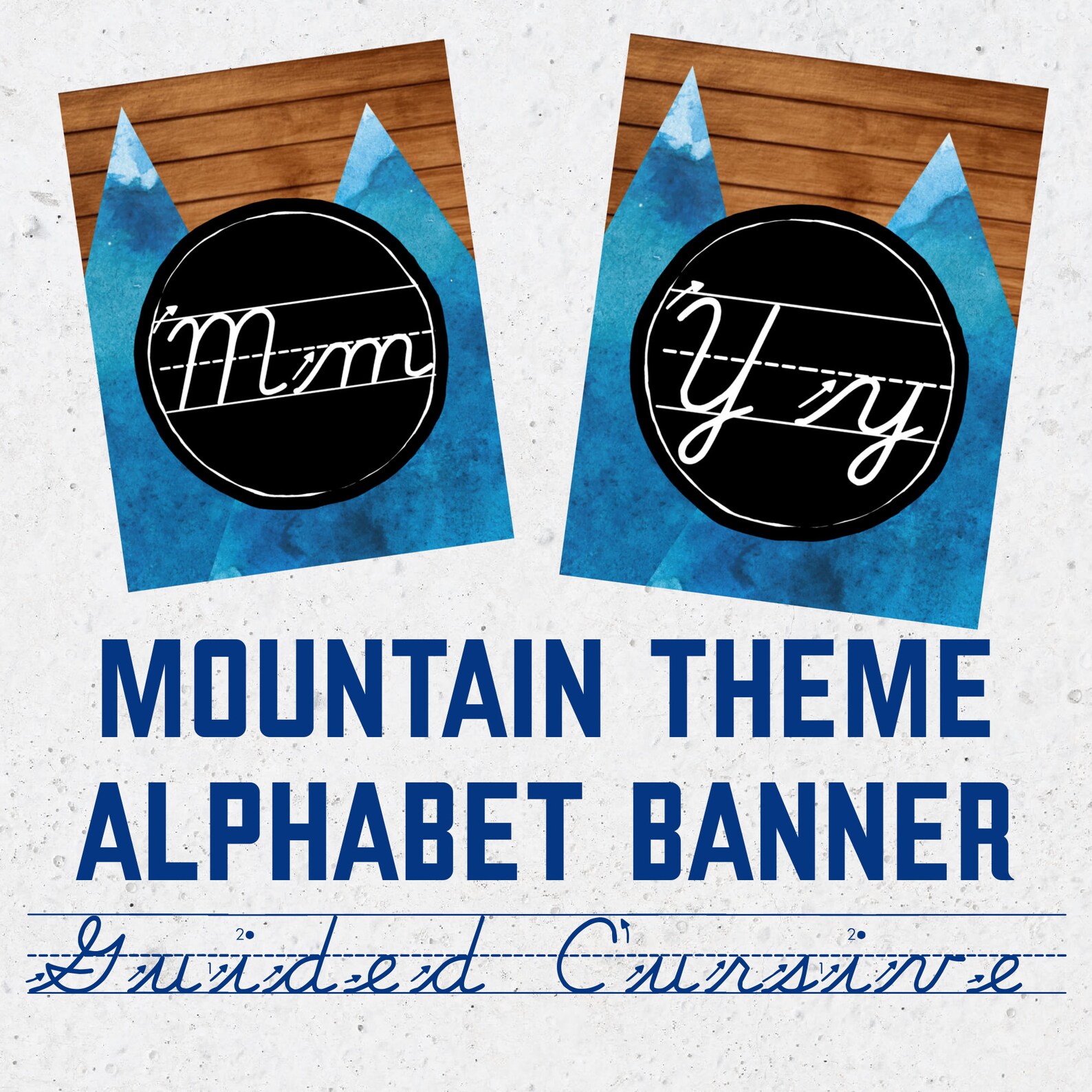 Mountain Theme Cursive Alphabet Banner for Classroom - Etsy