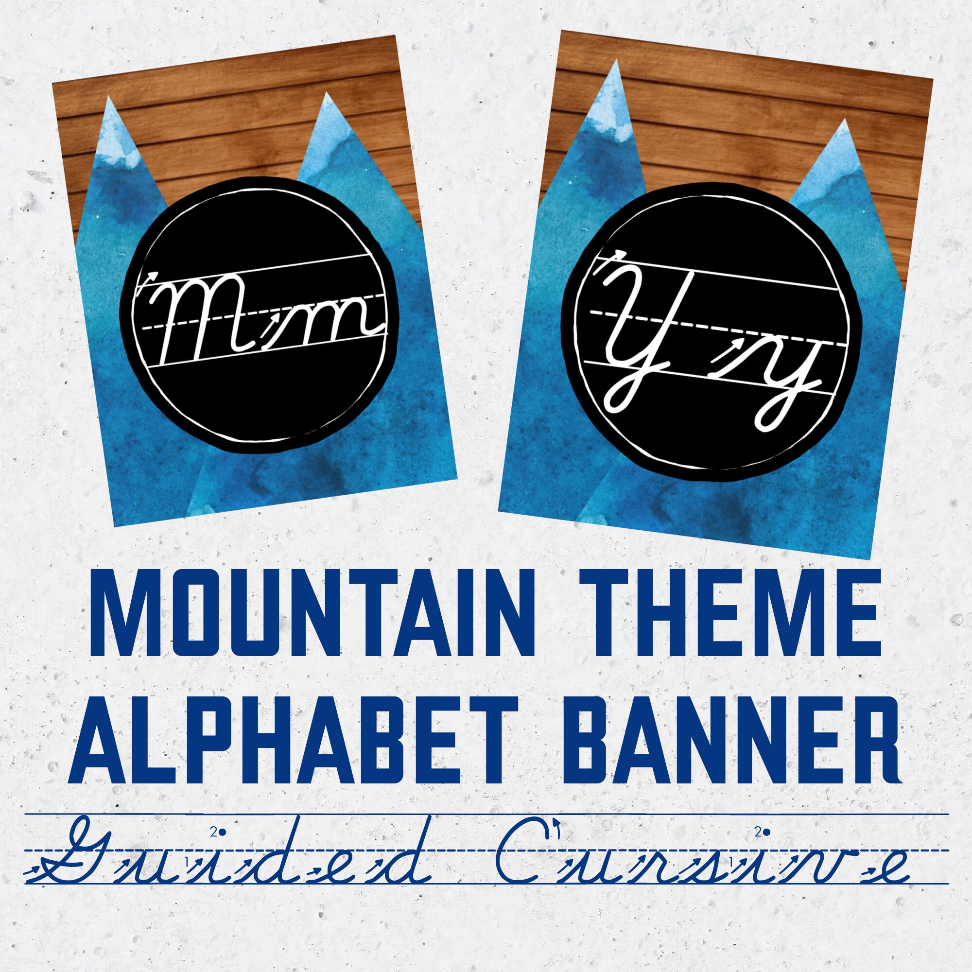Mountain Theme Cursive Alphabet Banner for Classroom - Etsy