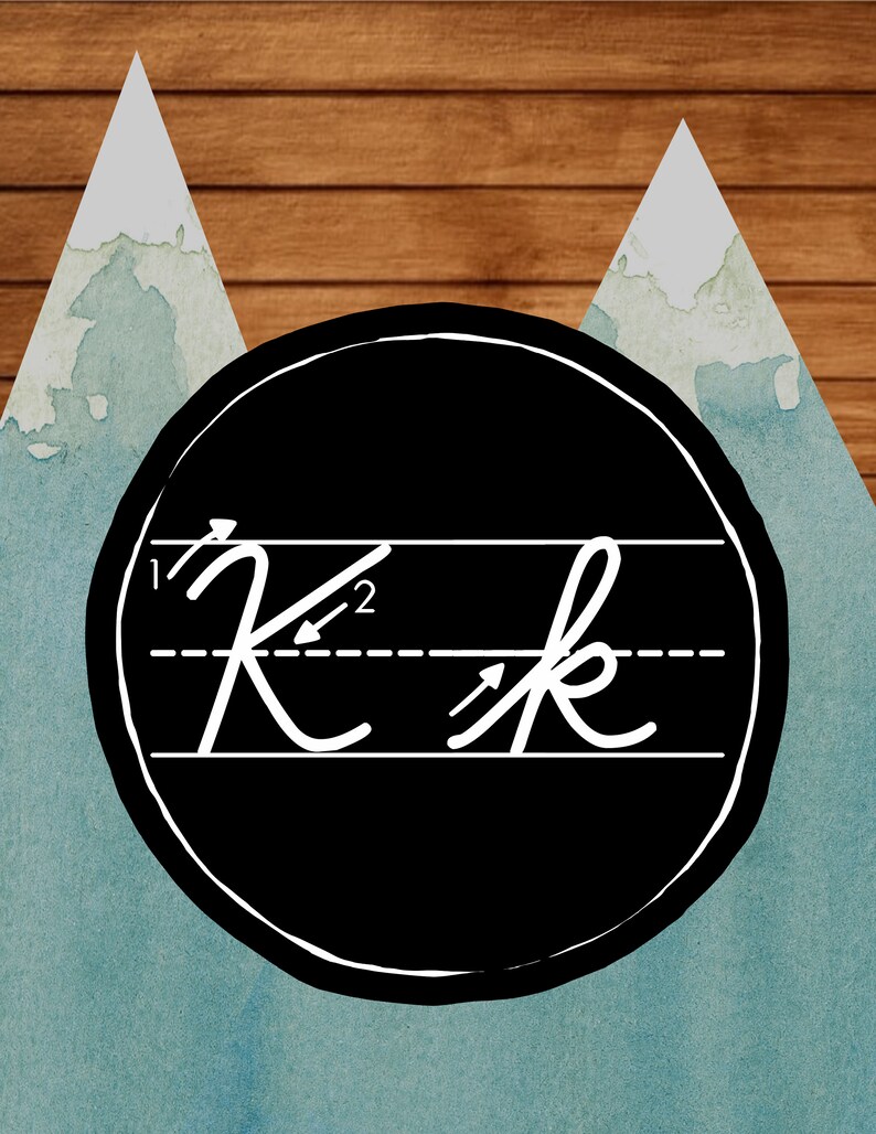 Mountain Theme Cursive Alphabet Banner for Classroom - Etsy