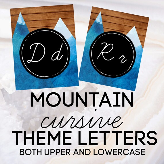 Mountain Theme Cursive Alphabet Banner for Classroom | Etsy