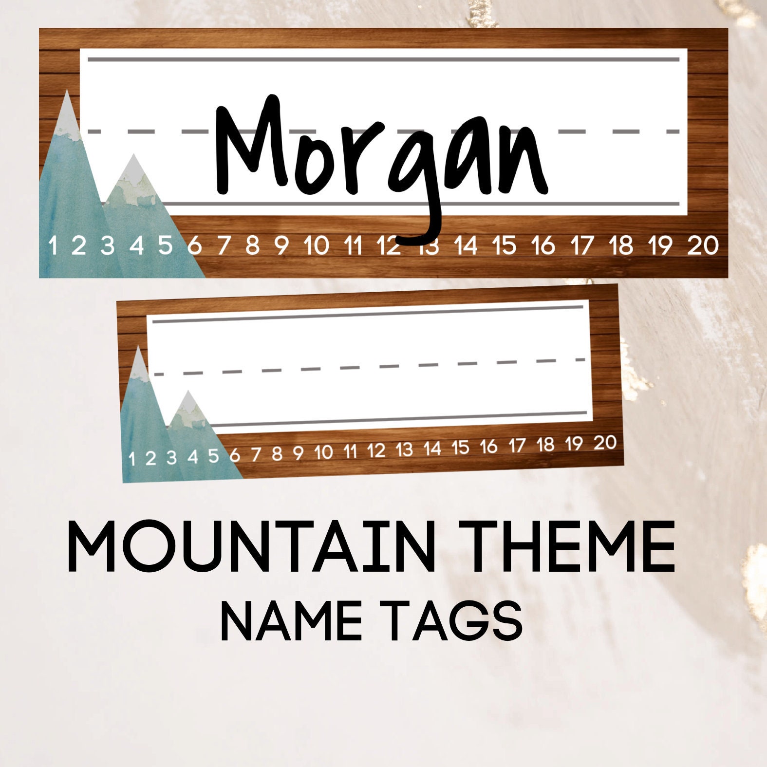 Mountain Theme Name Tags **instant Download** - Etsy