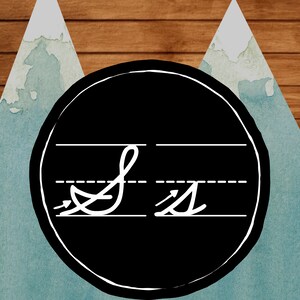 Mountain Theme Cursive Alphabet Banner for Classroom | Etsy