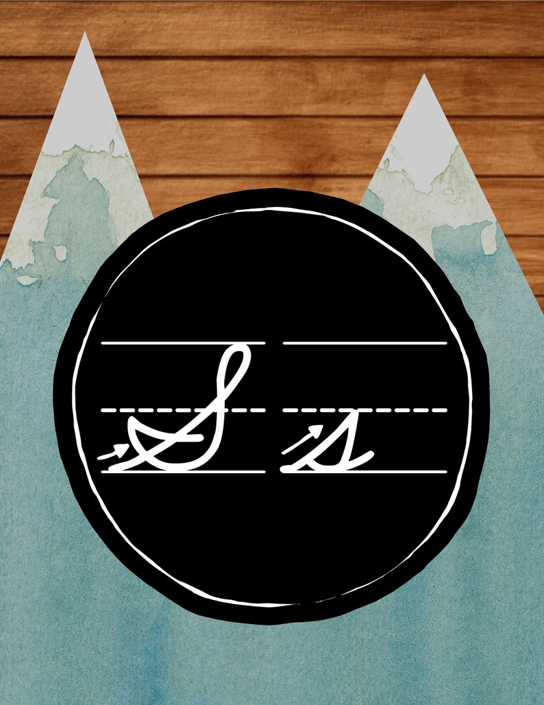 Mountain Theme Cursive Alphabet Banner for Classroom - Etsy