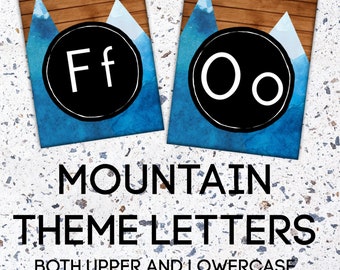 Mountain Theme Cursive Alphabet Banner for Classroom | Etsy